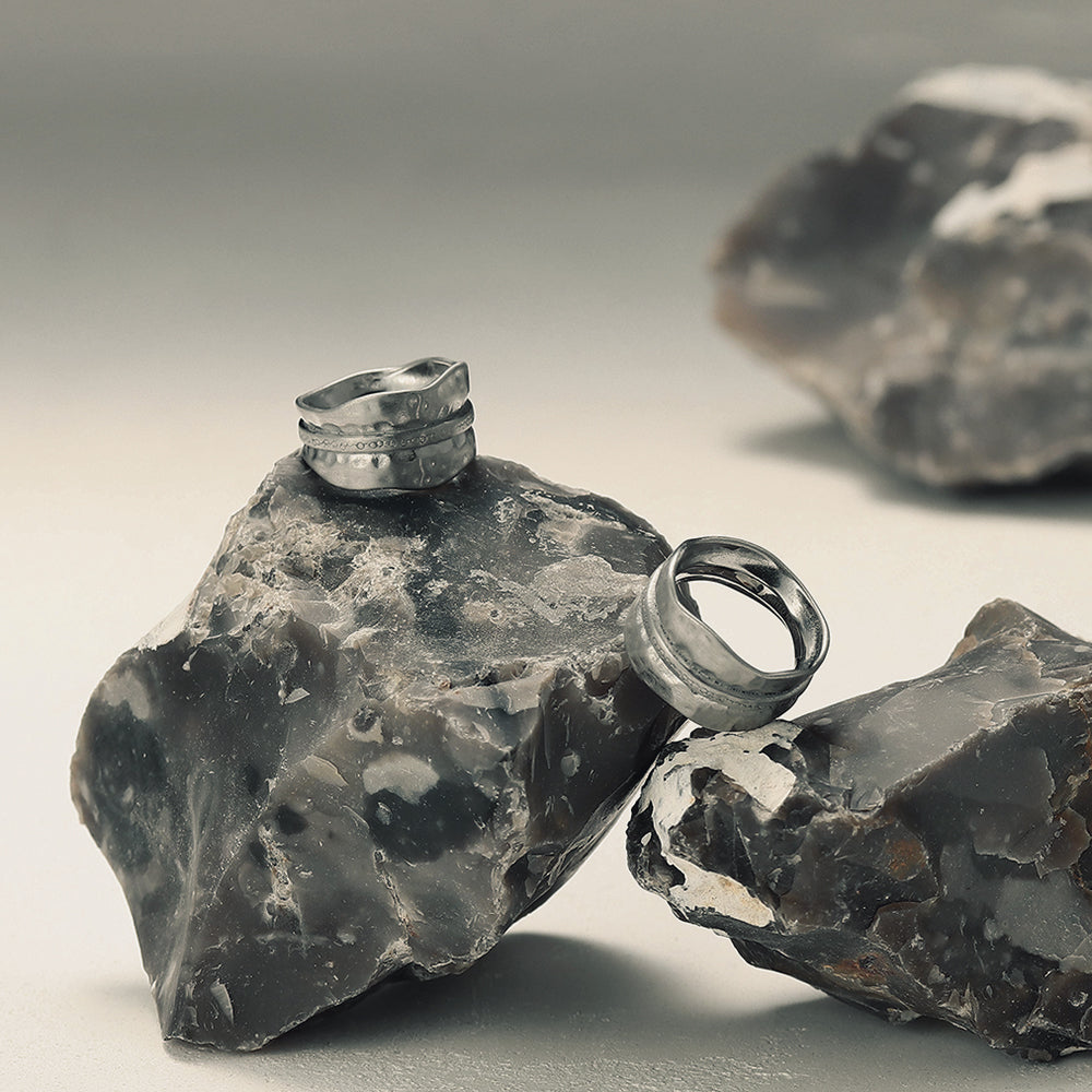 【LIMITED NUMBER】STAINLESS collection リング メタル テクスチャー ウェーブ ライン フリル 13号 1 – OSEWAYAオンラインストア